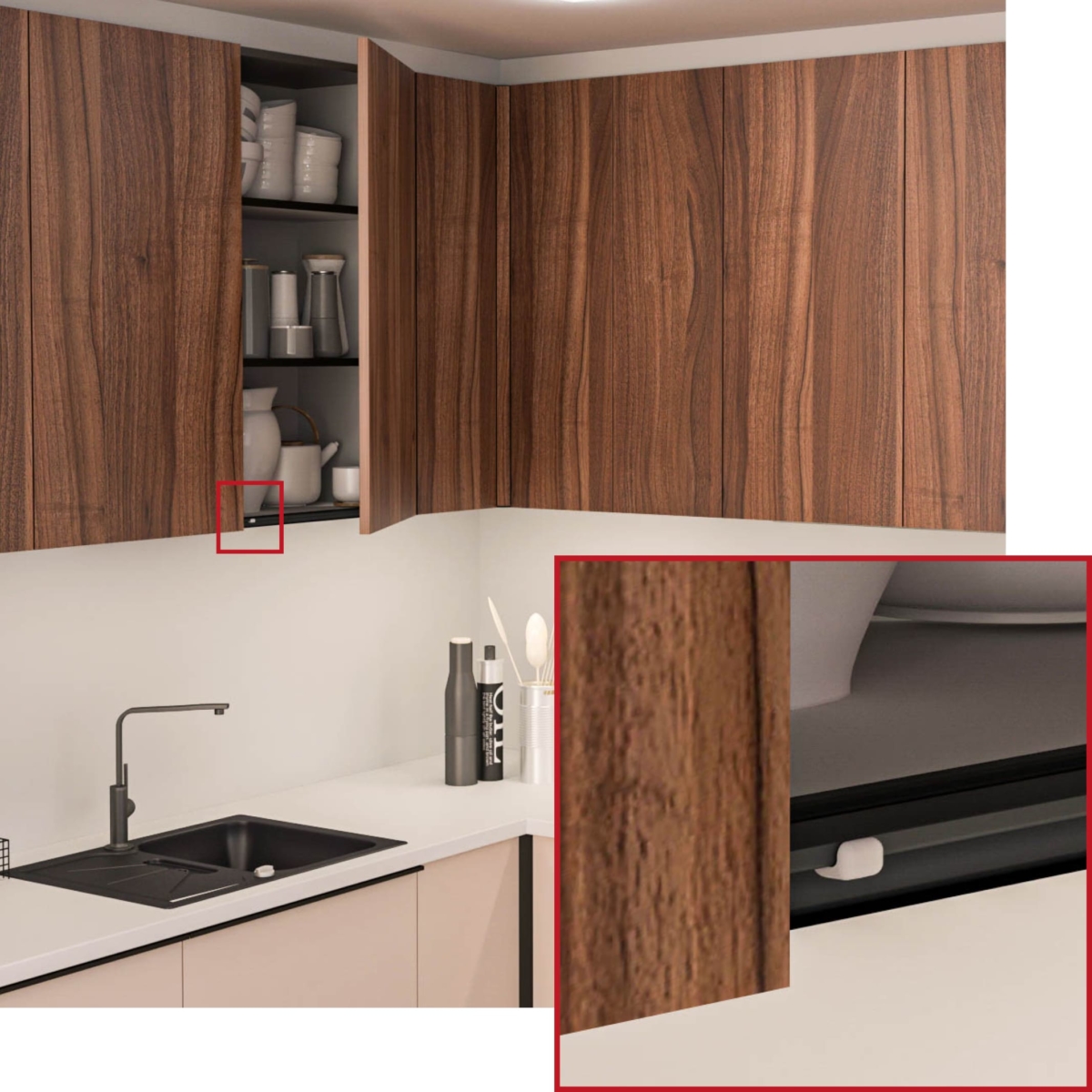 Traditional Gola Profile Hardware. C and J Profiles for Cabinets.