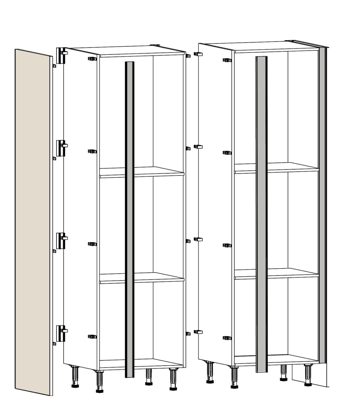 Traditional Gola Profile Hardware. C and J Profiles for Cabinets.